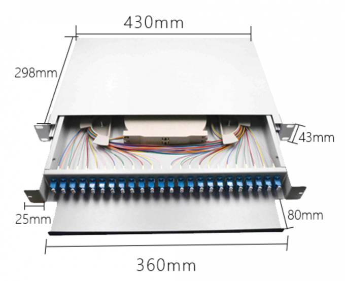 48 Cores LC Duplex 1U Drawer Network Termination Box , Rack Mountable ...