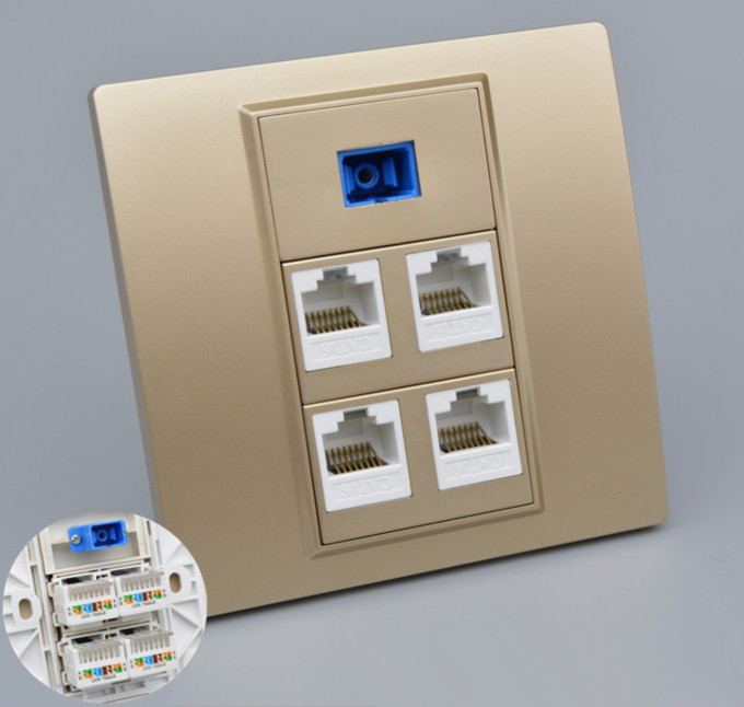 FTTH Fiber Optic Socket SC / UPC Faceplate , Fiber Optic Termination ...