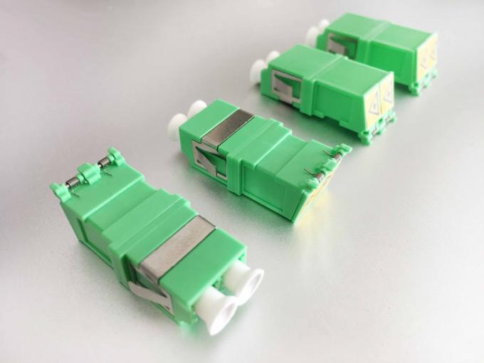 Low Insertion Loss Fiber Optic Adapter Green LC/APC Shutter Duplex PC ...