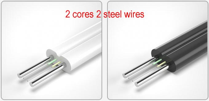 2fo 4fo FTTH Drop Fiber Cable LSZH PVC for Outdoor Use