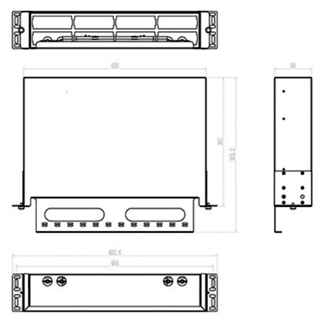 19 Inch 2U MPO Patch Panel 192 Core MTP Rack Mount ODF LC Duplex