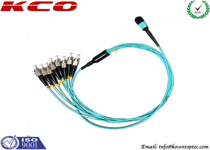 FTTA OM3 3.0mm Fiber Optic MPO MTP Patch Cord To 8 FC UPC , MPO Trunk Cable