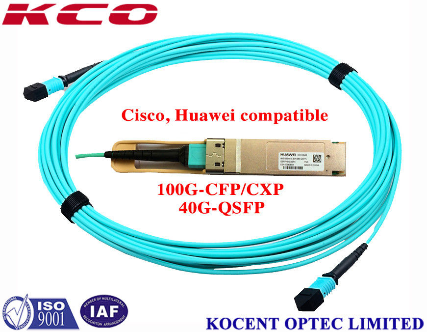 MPO MPO 40G 1m 2m 3m OM3 Fiber Optic Patch Cord For QSFP+-40G-SR4 Cisco ...