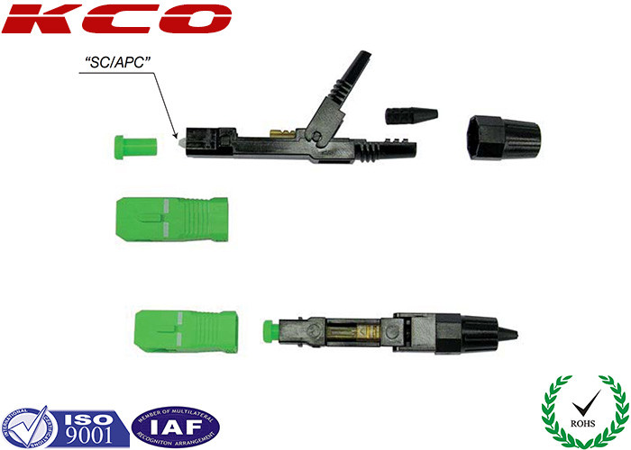 Green Optics Fiber Fast Connector Single Mode SC / APC Type Easy Assembling