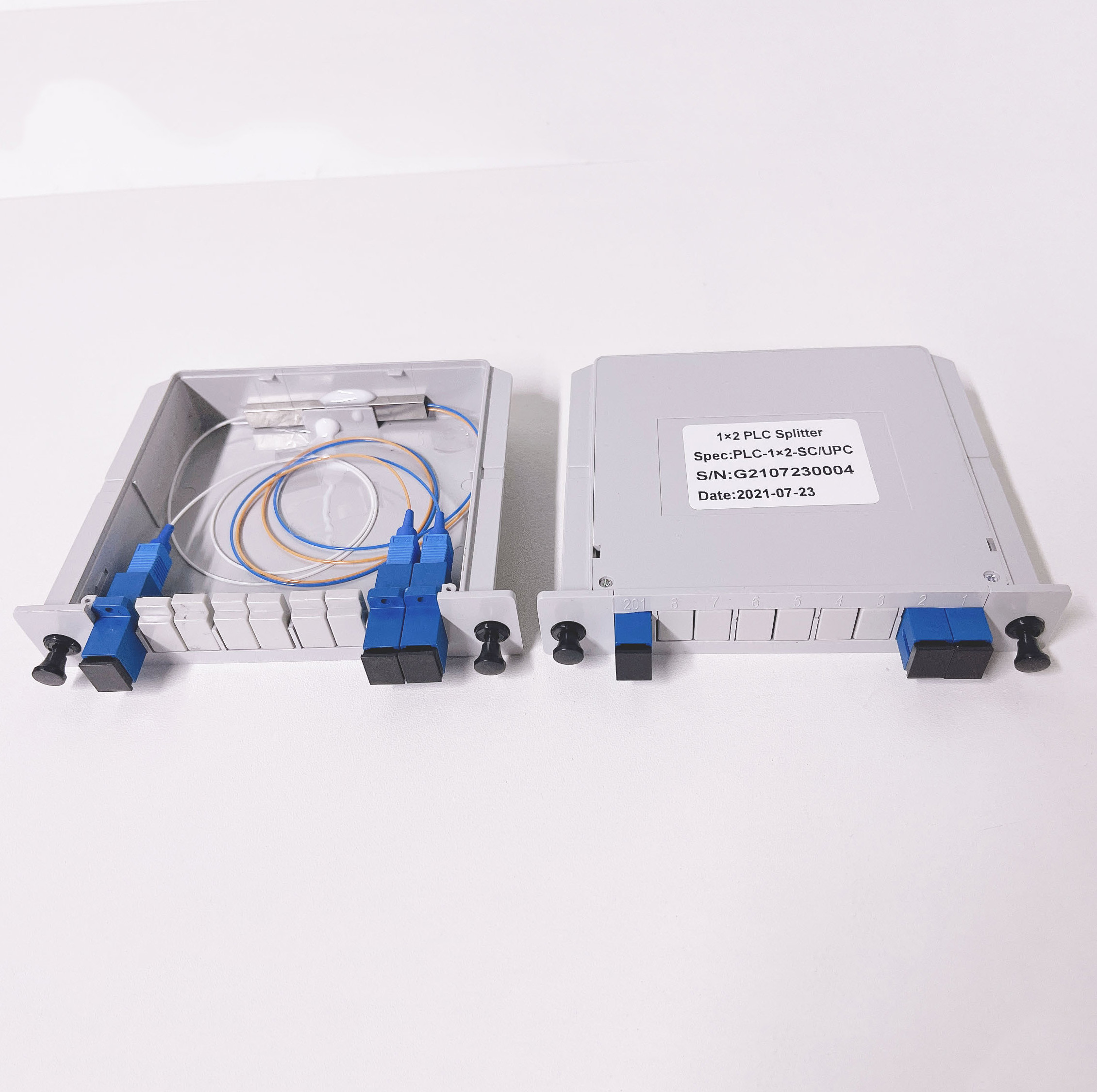 SC/UPC Passive Fiber Splitters 1x2 1:2 1*2 Insertion Type LGX PLC Splitter
