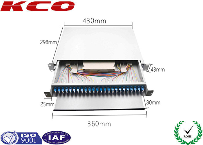 48 Cores LC Duplex 1U Drawer Network Termination Box , Rack Mountable ...