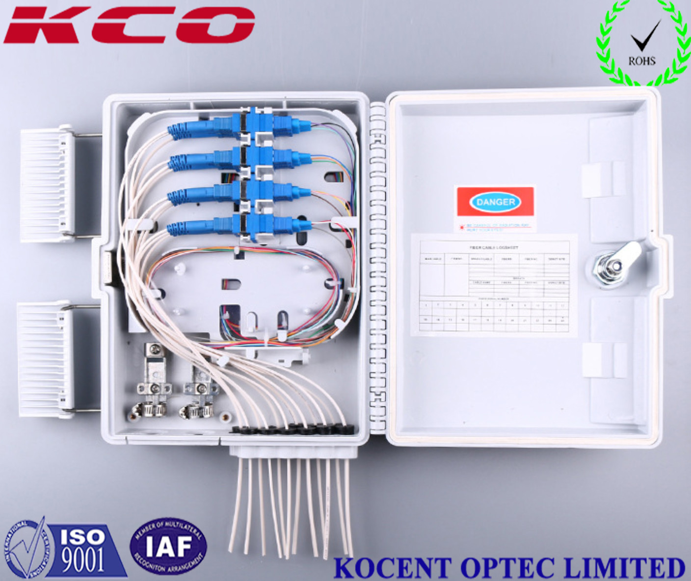 Outdoor 12 Ports FTTH GPON FTTB Optical Fiber Distribution Box KCO-FDB-12D
