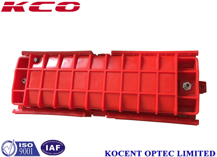 24 Cores Red Fiber Optic Splice Case / Inline Type Fiber Optic Splicing ...