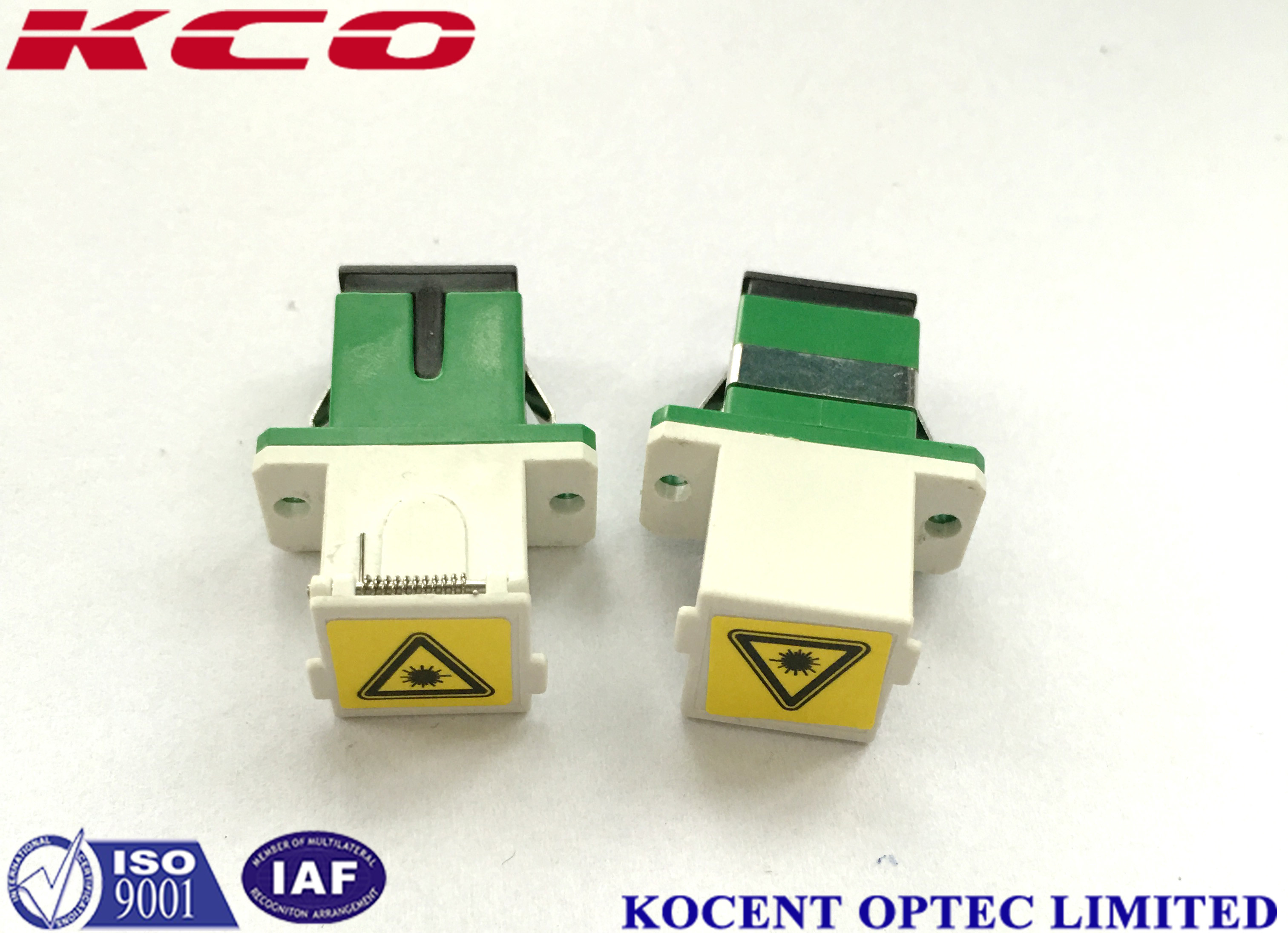 0.2Db UV Protection Shuttered Adapter Fiber Optic Green Color SC / APC ...