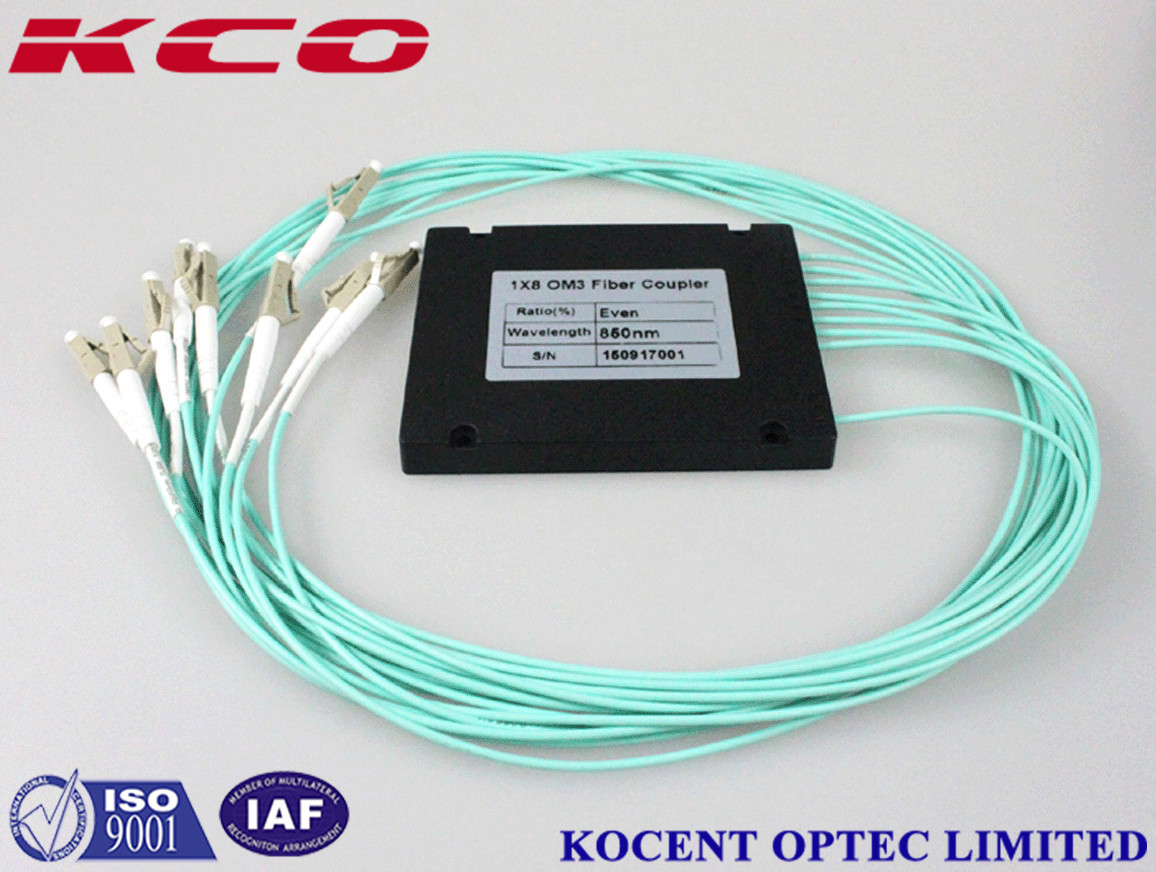 GPON EPON FTTH 1x8 Multimode Fiber Optic Splitter , OM3 Optical Fiber ...