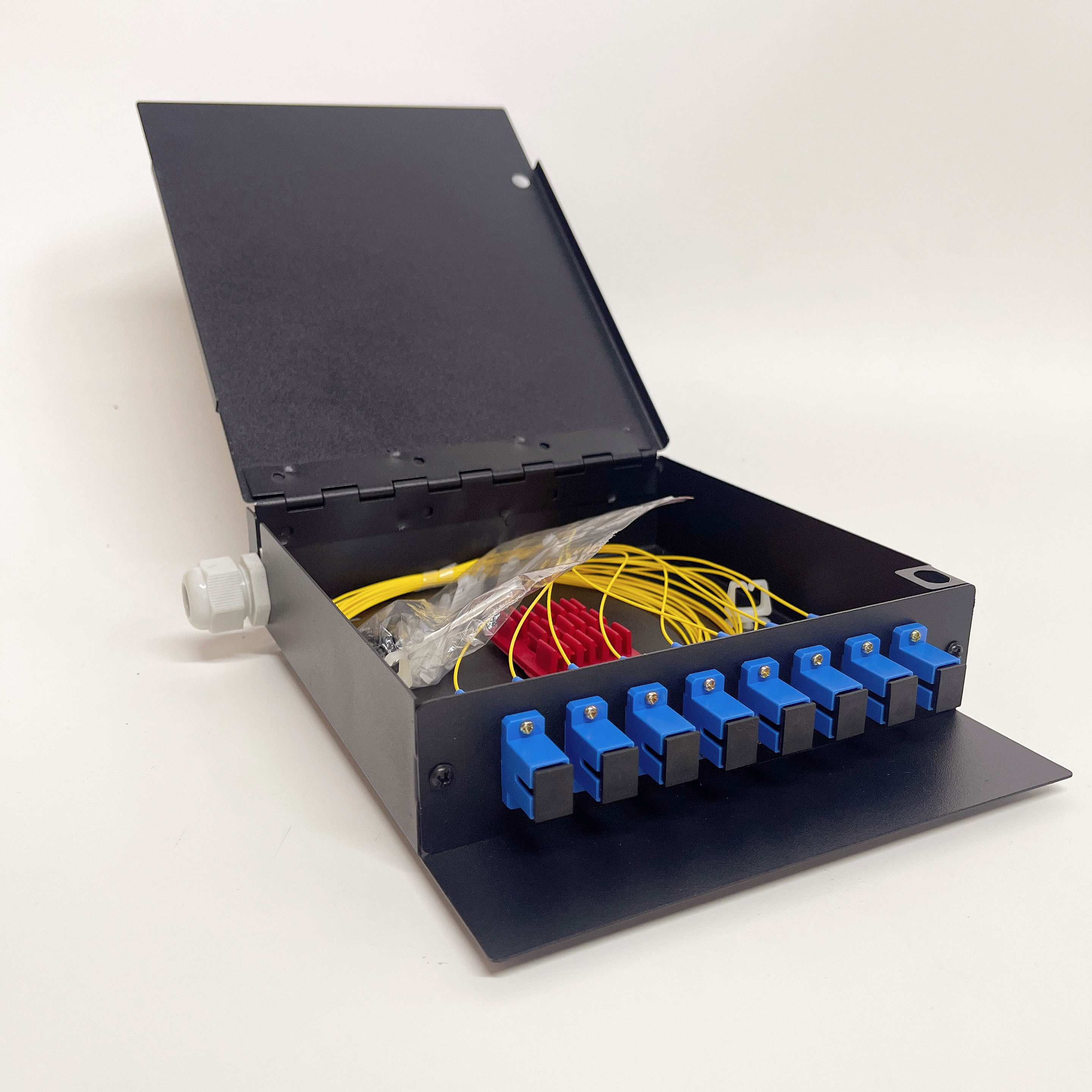 8 Cores SC UPC Indoor Wall Mount Optical Fiber Patch Panel Distribution ...