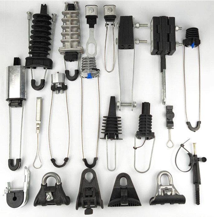 Outdoor High Strength FTTH Anchor Tension Clamp For Fiber Optic ADSS ...