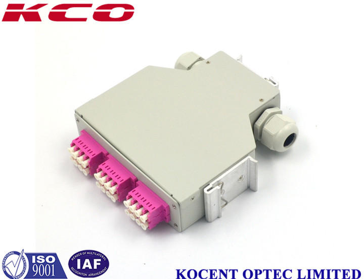 24-Port FTTH GPON Fiber Optic Din Rail Splice Box LC OM4