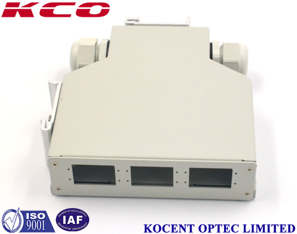 24-Port FTTH GPON Fiber Optic Din Rail Splice Box LC OM4