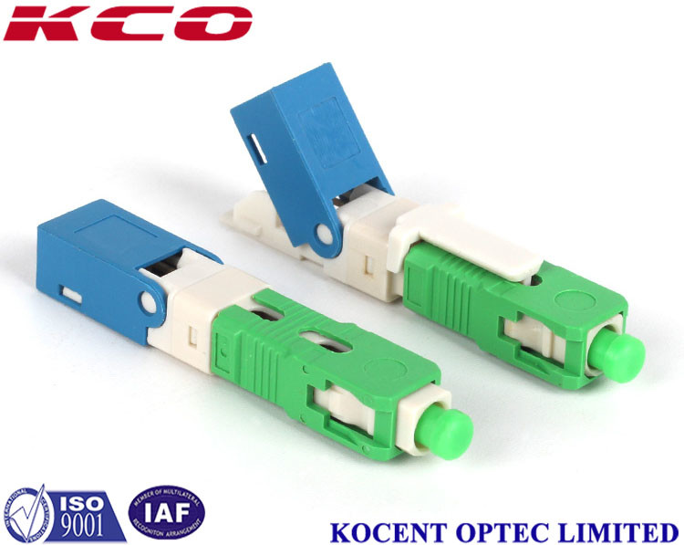 Green SC APC Fiber Optic Fast Connector 2.0mm 3.0mm