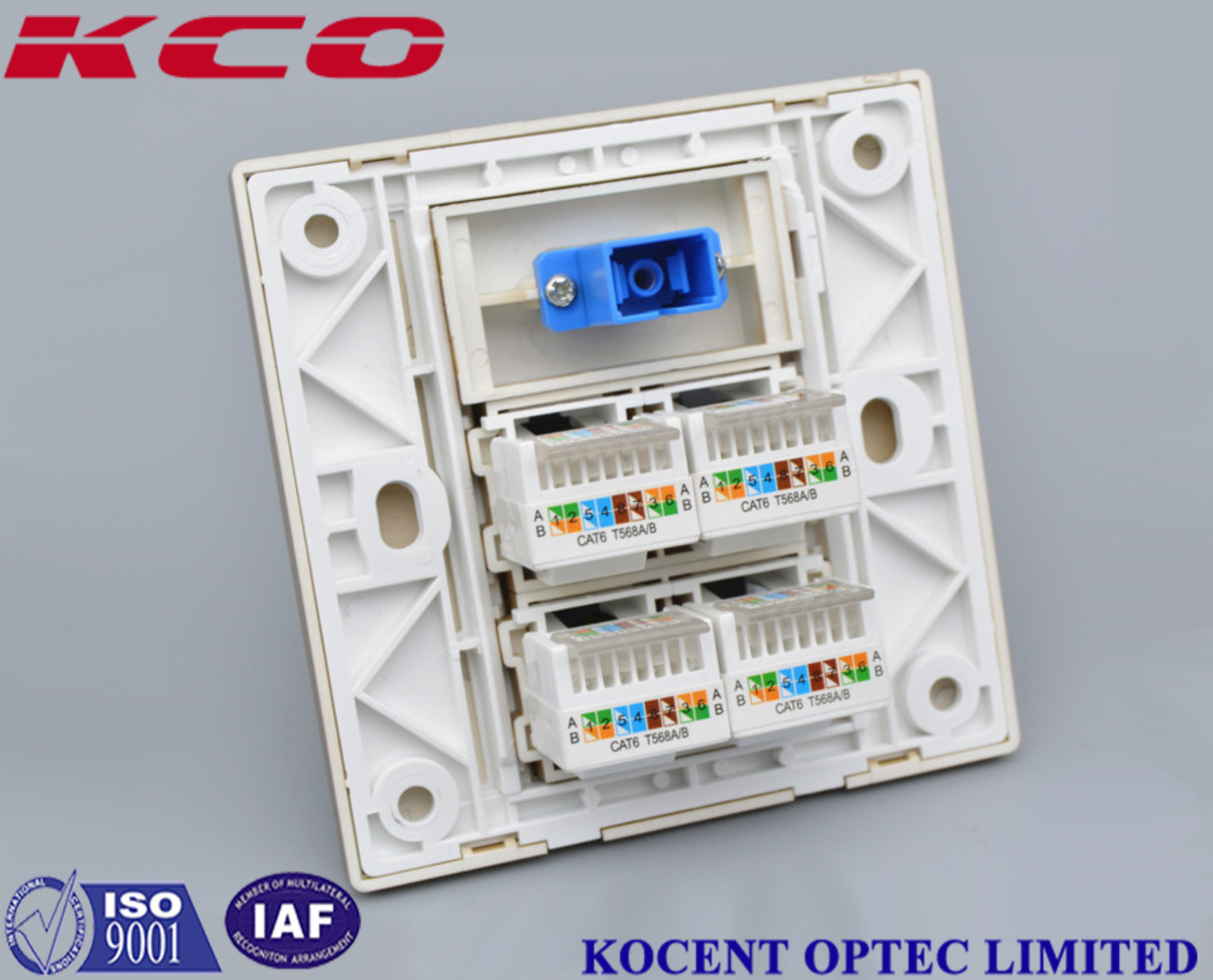 FTTH Fiber Optic Socket SC / UPC Faceplate , Fiber Optic Termination ...