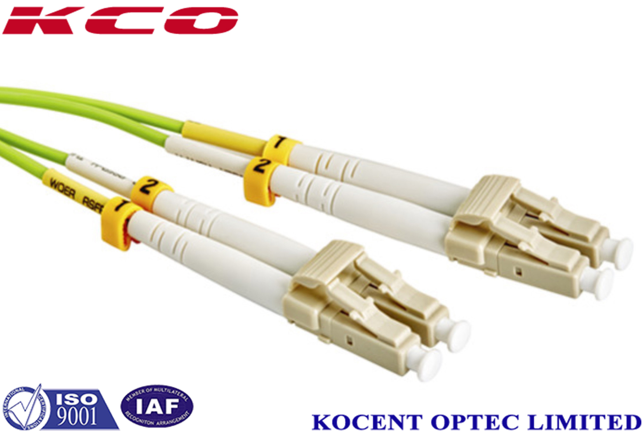 LC-LC Duplex Multimode Fiber Optic Patch Cord 0.35dB Insertion Loss ...