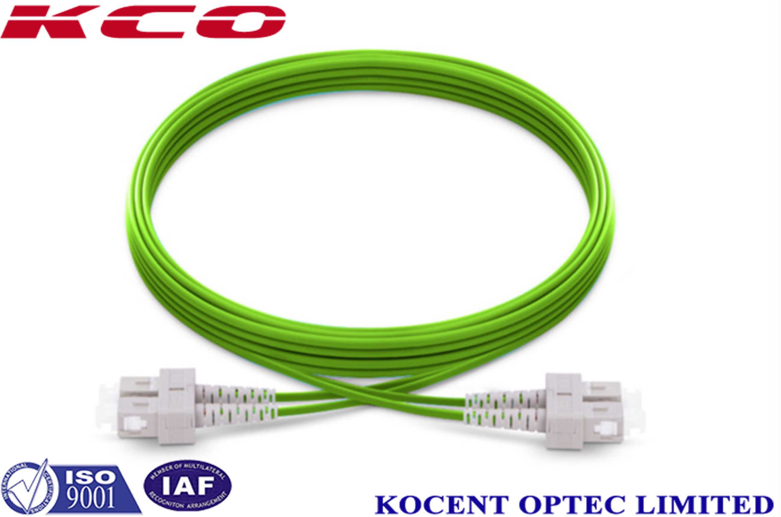 Lime Green Single Mode Fiber Optic Patch Cables 50/125 OM5 SC Duplex ...