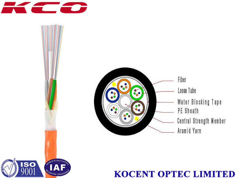 12 Core Optical Fiber Cable Single Mode PE Material For Indoor / Outdoor