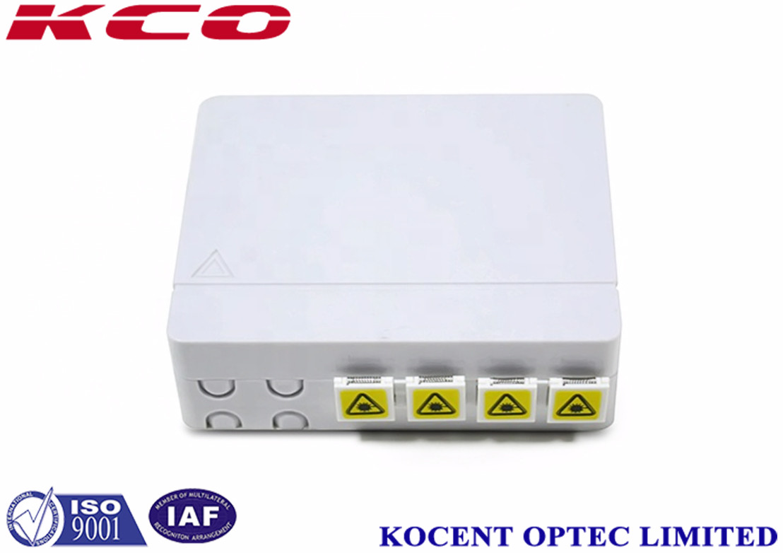 4 Port Wall Mount Fiber Termination Box 4 Core SC/APC Auto Shutter ...