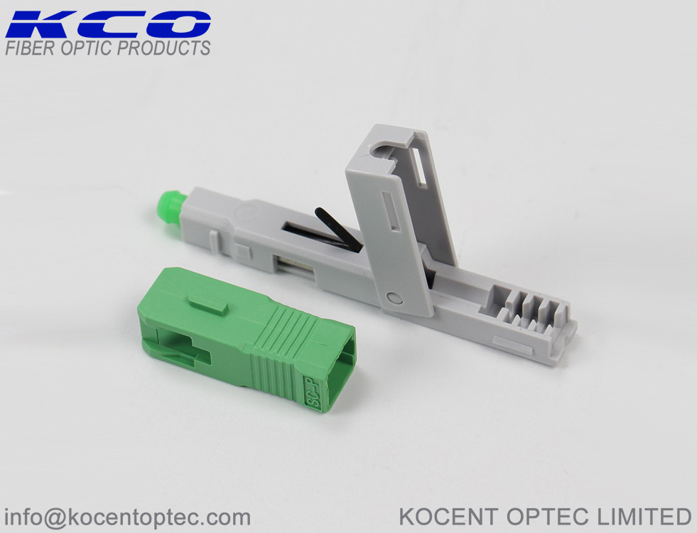 0.3dB Fiber Optic Fast Connector SC/APC Green