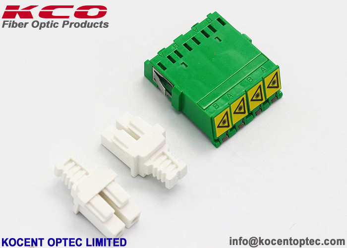 Green Color Quad LC APC Shutter Adapter Singlemode Mid Coupler 4 Ways ...
