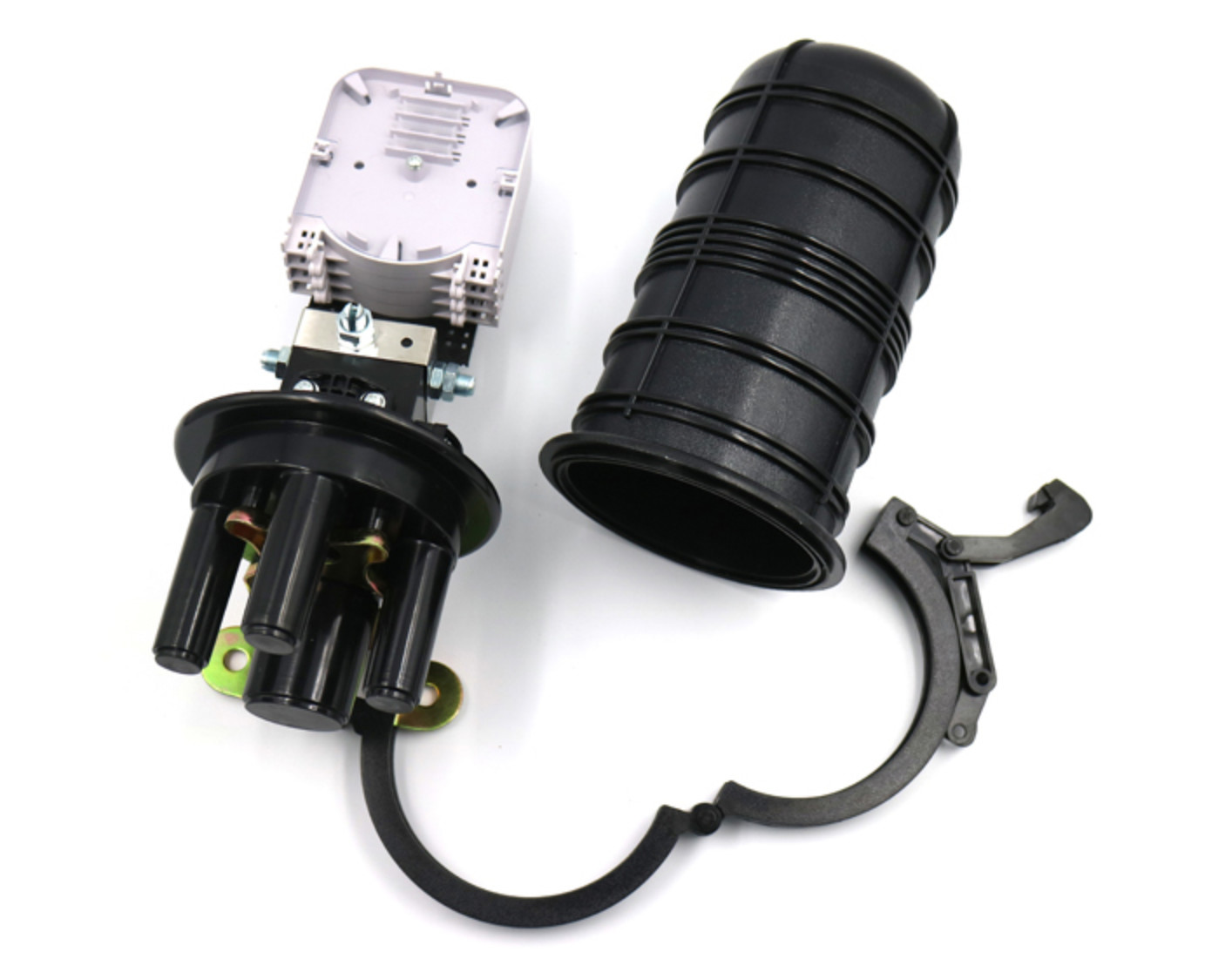 Mini Size Fibra Optica Splice Closure Box 24 Fibres 4 Port / 1in 3out ...