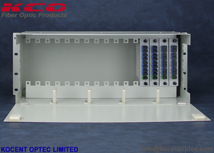 4U Fiber Optical PLC Splitter Patch Panel Distribution Frame 14 16 Slot ...