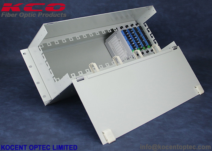 4U Fiber Optical PLC Splitter Patch Panel Distribution Frame 14 16 Slot ...