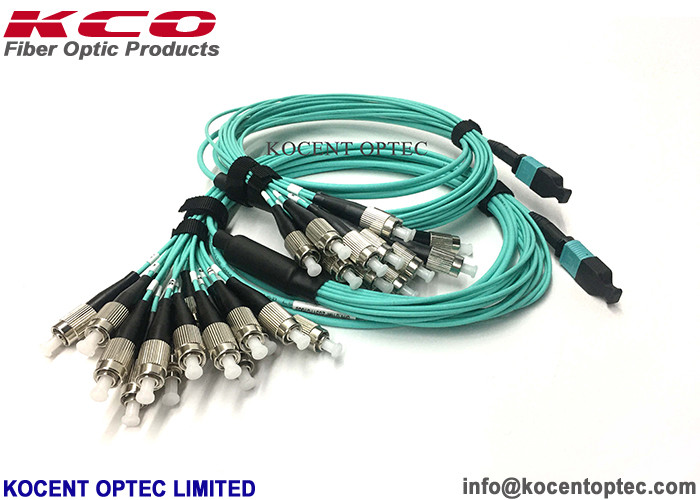 Elite MPO 16core FC/UPC Optical Fiber Patch Cord OM4 50/125 Aqua LSZH ...