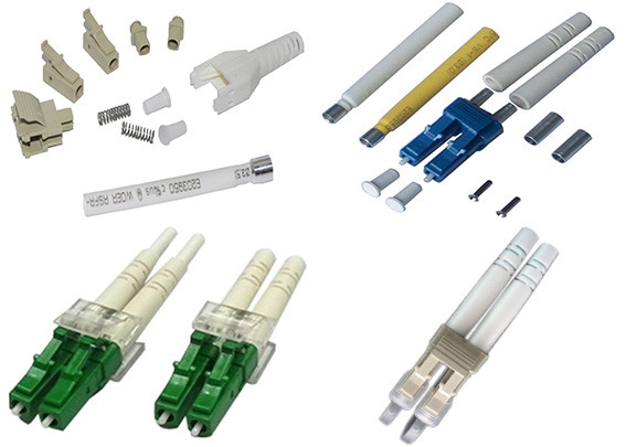 Dual LC Connector Fiber Optic Pull Proof , Plastic Optical Fiber Connectors